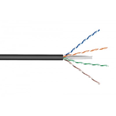 CAT6 cable 1000ft CCA Outdoor black - Bulk Cable - Cable